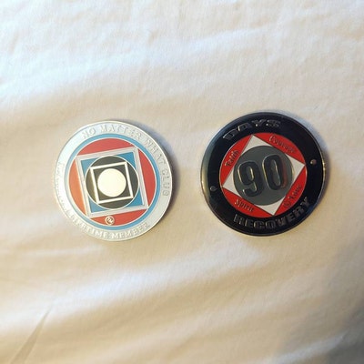 AA 24 Hours Silver Color Plated Coin Alcoholics Anonymous - Etsy