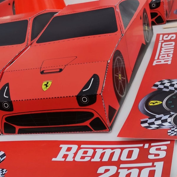 DIY Printable Car Favor,papercraft Car,ferrari Favor,gift Box,candy Box ...