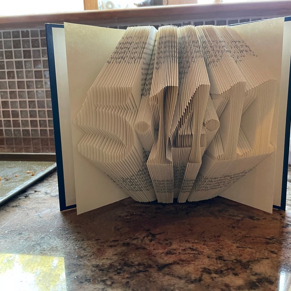 Folded Book Art Anniversary Gift, Personalized Date Centerpiece - Etsy
