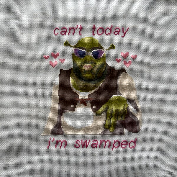 Can't Today I'm Swamped Shrek Cross Stitch Pattern - Etsy