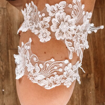 Wedding Bridal Garter Set Garter Belts Alice in Wonderland Rustic Boho ...