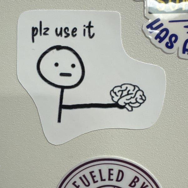 Plz Use It (your Brain) STICKER, for Water Bottles, Laptops, Planners ...