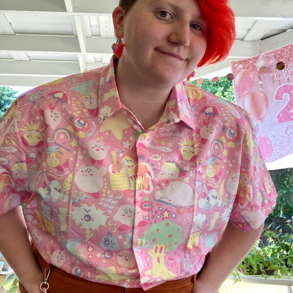 80s RETRO ARCADE Pattern Button up Shirt Sizes S-3X Video Games ...