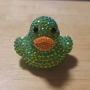 Orange Rhinestone Rubber Duck, Orange Bling Duck, Orange Bedazzled ...