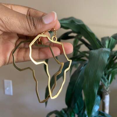 Africa Hoop Earring , Africa Map Hoop Earrings, African Earring Hoops ...