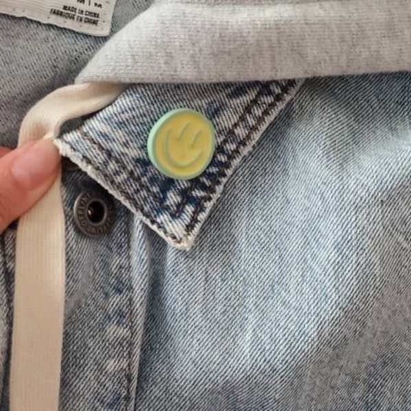 Pastel Smiley Face Pin | Smiley Face Brooch | Colourful Pin Badge ...
