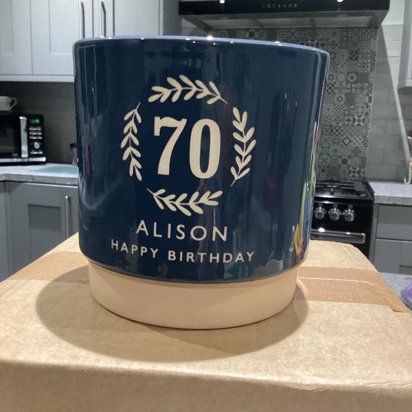 Personalised 70th Birthday Indoor Plant Pot - Etsy