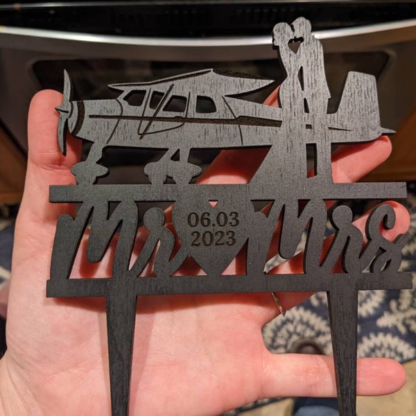 Airplane Wedding Cake Topper, Custom Aviation Travel Theme, 0452 - Etsy