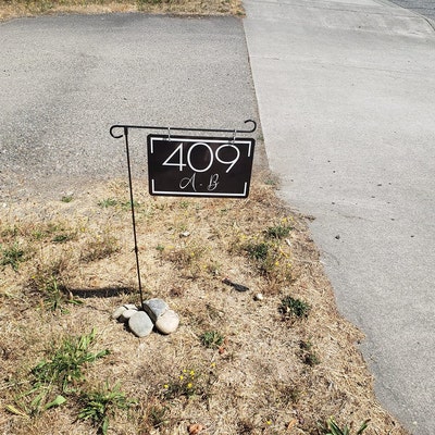 Metal Address Sign, Address Sign for Yard, House Number Sign Metal ...