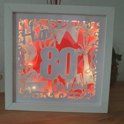 Happy 50th Birthday Shadow Box SVG PDF PNG Paper Cutting Instant ...