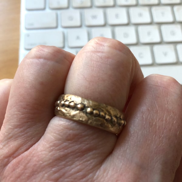 BEADED ROMAN RING #1, Bronze Ring, Mens or Womens Bronze Ring, Ancient ...