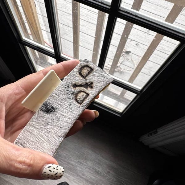 Large Custom Branded Cowhide Claw Clip - Etsy