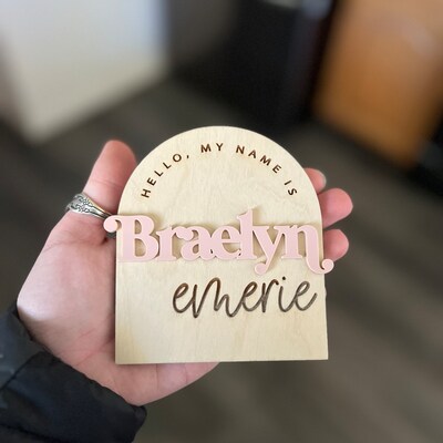 Name Sign Mini Baby Name Sign Name Announcement Hello My - Etsy