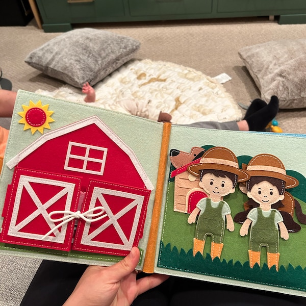 Handmade Felt Farm Quiet Book, Montessori Activity Book, Busy Quiet ...