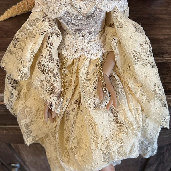 Vintage Lace Doll Dress Wedding Dress 1/3 1/4 1/6 Big Girl BJD Clothes for Blythe//msd/minifee ...