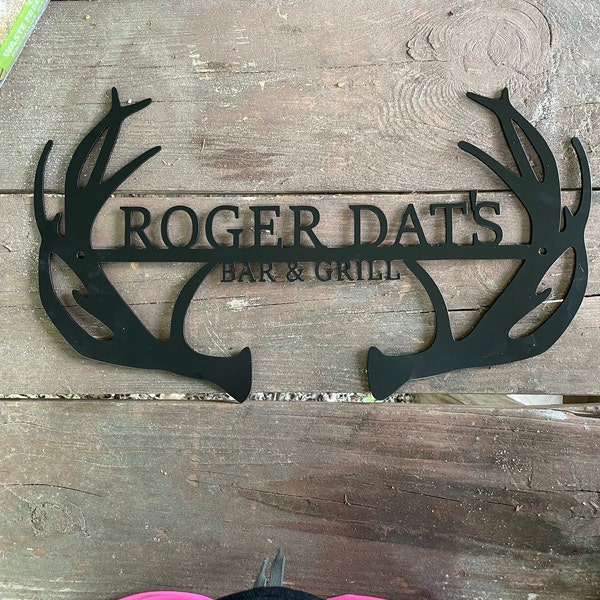 Custom Metal Antler Sign Personalized - Etsy