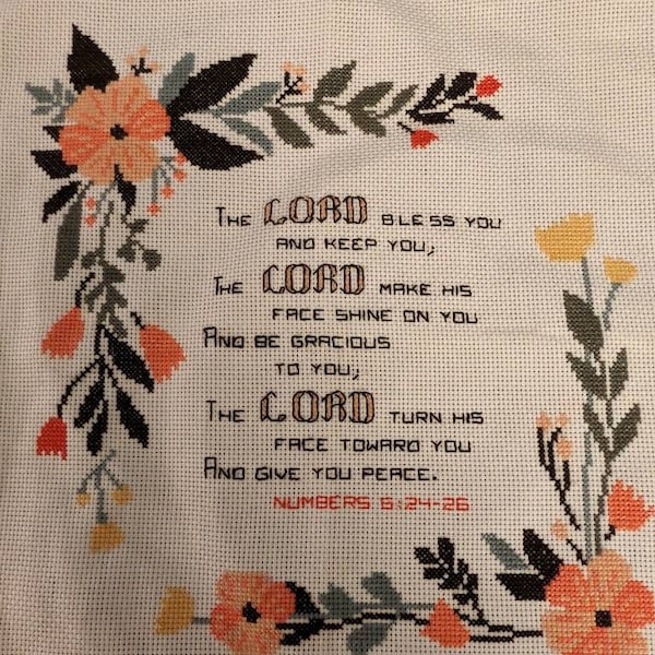 Christian Cross Stitch Pattern - the Lord Bless You and Keep You Cross ...