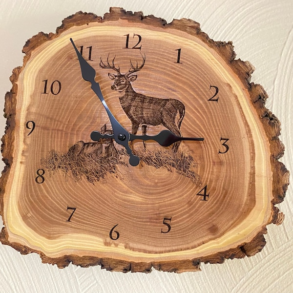 Flying Pheasants Engraved Wood Clock Pheasant Clock Wildlife Art Lodge ...
