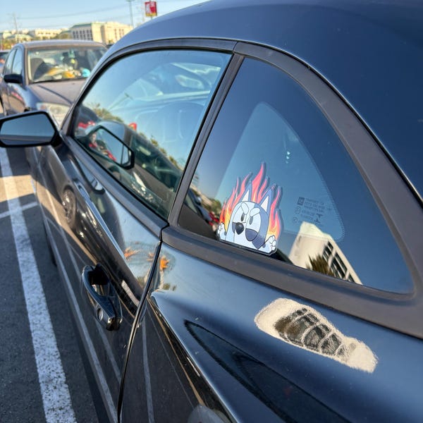 Blue Muffin No Sleep Push Car Sticker Blue Car Decal Funny Car Decal ...