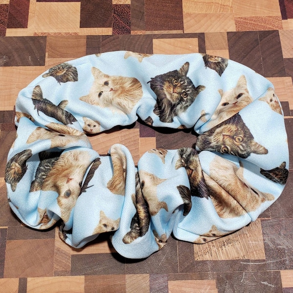 Personalized Cat Faces Scrunchie Hair Tie, Funny Cat Faces Scrunchy ...