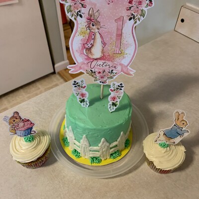 Personalized Flopsy Bunny Cake Topper, Printable Birthday Party ...