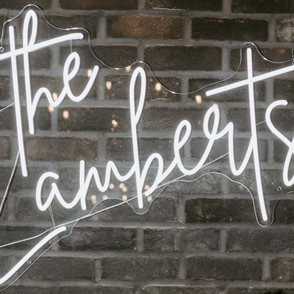 Last Name Wedding Neon Sign, Custom Neon, Boho Neon Sign, Sweetheart ...