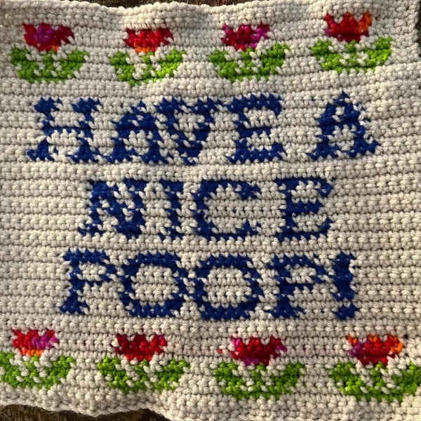 Crochet Tapestry Pattern - Not Your Grandma's Bathroom Sign - Have A ...