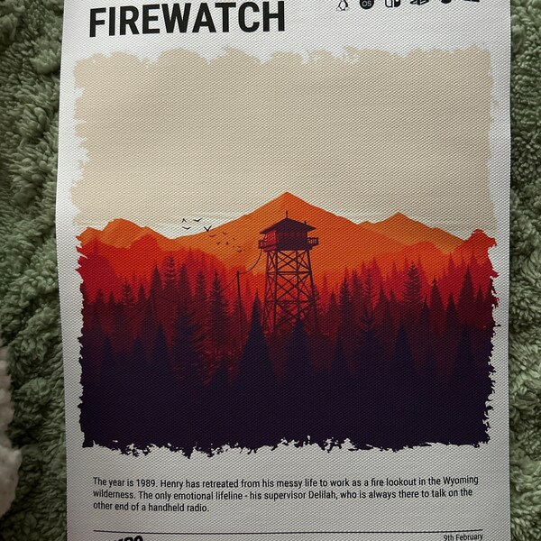 Firewatch (2016) Poster - Video Game Wall Art Print - Gaming Gift - A5 ...