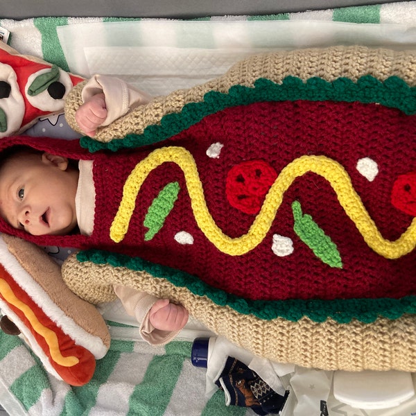 Crochet (0-1M) Baby Ice Cream Cone Cocoon Set, Photo Prop Baby Gift - Etsy