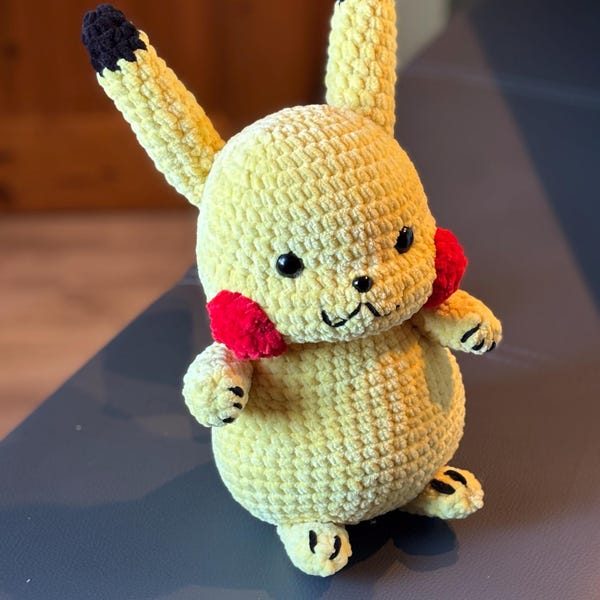 Crochet Pattern Yellow Pika Pika, Amigurumi Plush Toy for Kid Tutorial ...