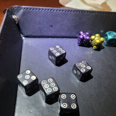 Medieval Horn Dice Set qty 5 Viking Spots Black D6 Set for Gaming, SCA ...