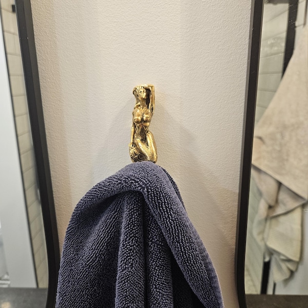 A Wall Hook for Clothes is Made of Brass in the Form of a Hippopotamus ...