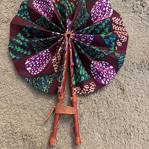 Supersize African Print Fan/ African Print Folding Hand Fan/ Handmade ...