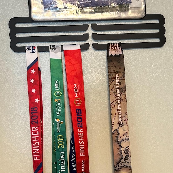 Medal Hanger Display Trophy Shelf Sports Medal Display Rack With Wooden ...