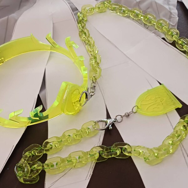 Hazbin Hotel Acrylic Alastor Cosplay Collar With Acrylic Chain - Etsy