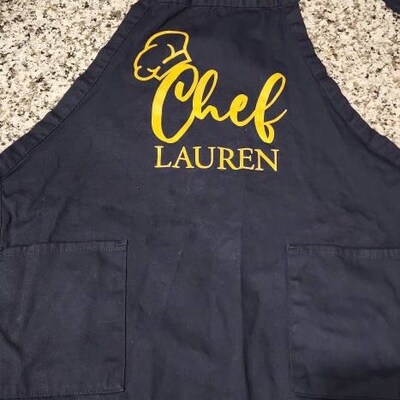 Customized Apron, Chef Printed Apron, Printed Kitchen Apron for Women ...
