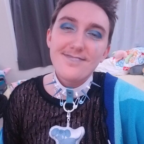 Yellow Jester Leather Clown Choker Neck Piece With Ruffles and Bells ...