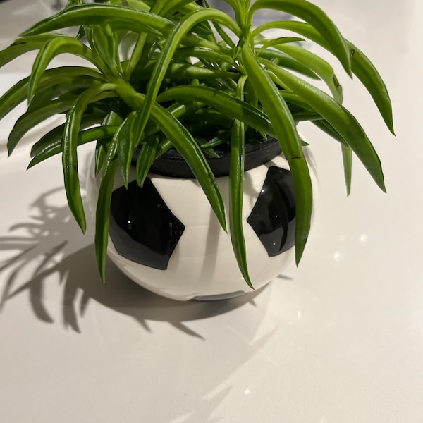 Soccer Ball Ceramic Planter, Sports Fan Flower Pot Bowl, Athletic ...