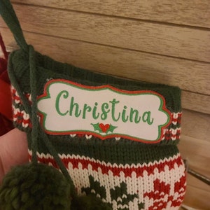 Christmas Stocking NAME PATCH 5 X 2 Custom Personalized Iron on or Sew ...
