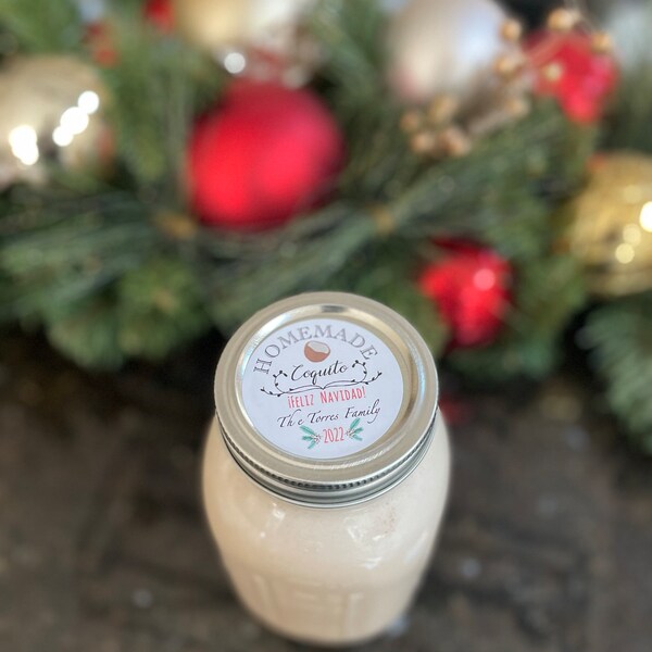 Coquito Labels (holiday) • Qty 20 • Personalized • Homemade Coquito ...