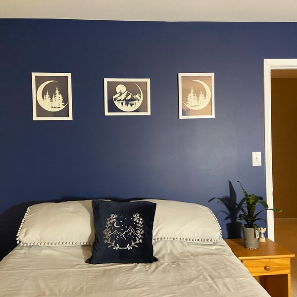 Trees and Moon SVG, Distressed Moon Svg, Moon Clipart Svg, Forest Svg ...