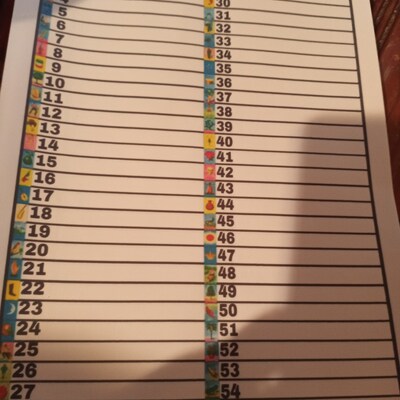 25 Loteria Raffle Note Sheet PAPER Bingo Chalupa Numbers and Images and ...