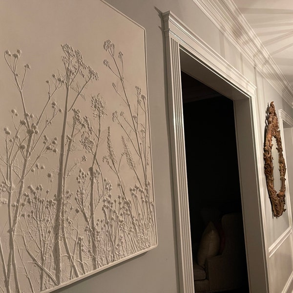 Giant Plaster Tulip Bas Relief Wall Art 15”x 30 1/2” - Etsy