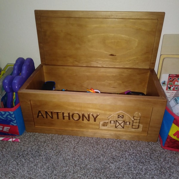 Carved Treasure Box Custom Toy Box Personlized Firefighter Customizable ...
