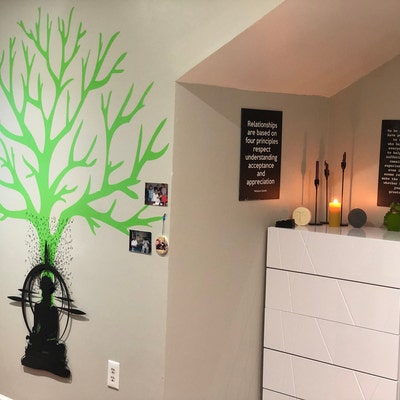 Buddha Metal Wall Sign, Hindu Wall Art, Yoga Studio Decor, Meditation ...