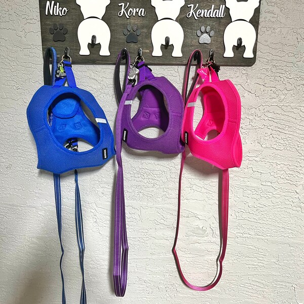 Personalized Dog Leash Holder, Wooden Collar Hanger, New Dog Gift - Etsy