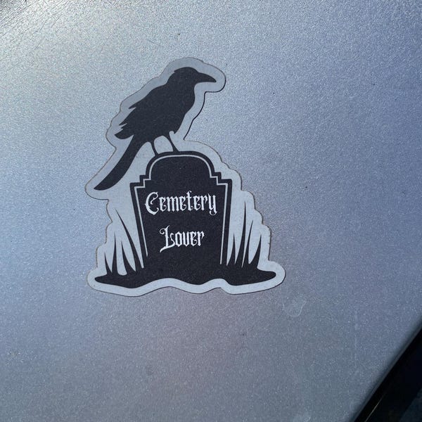 Taphophile Round Vinyl Sticker. Cemetery Lover. Gravestones. Graveyards ...