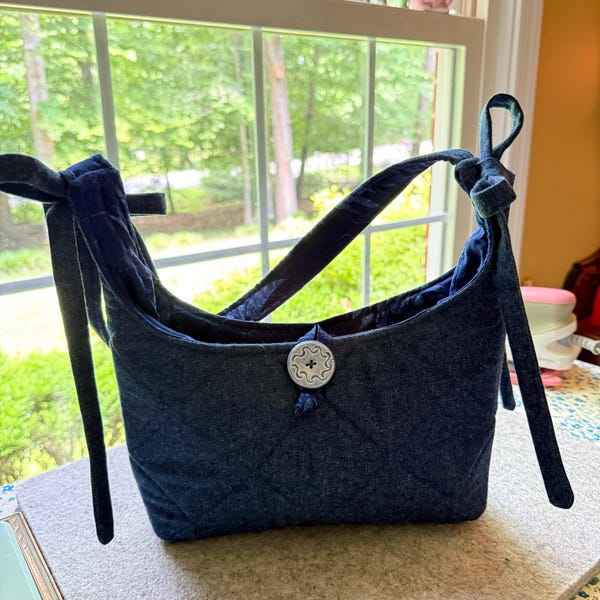 The Mini Slouchy Bow Bag Sewing Pattern I Video Tutorial & Illustrated ...