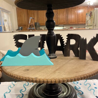 Shark Fin, Fin, Shark Decor, Rustic Shark, Nautical, Ocean, Tier Tray ...