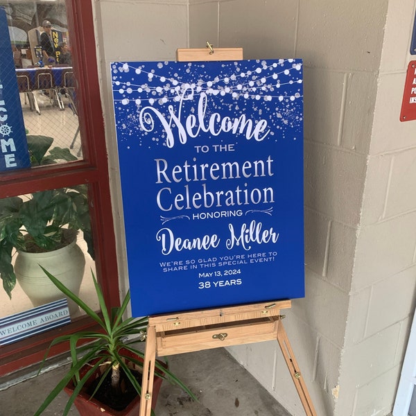 Retirement Celebration Party Welcome Sign Printables | Garland Lights ...